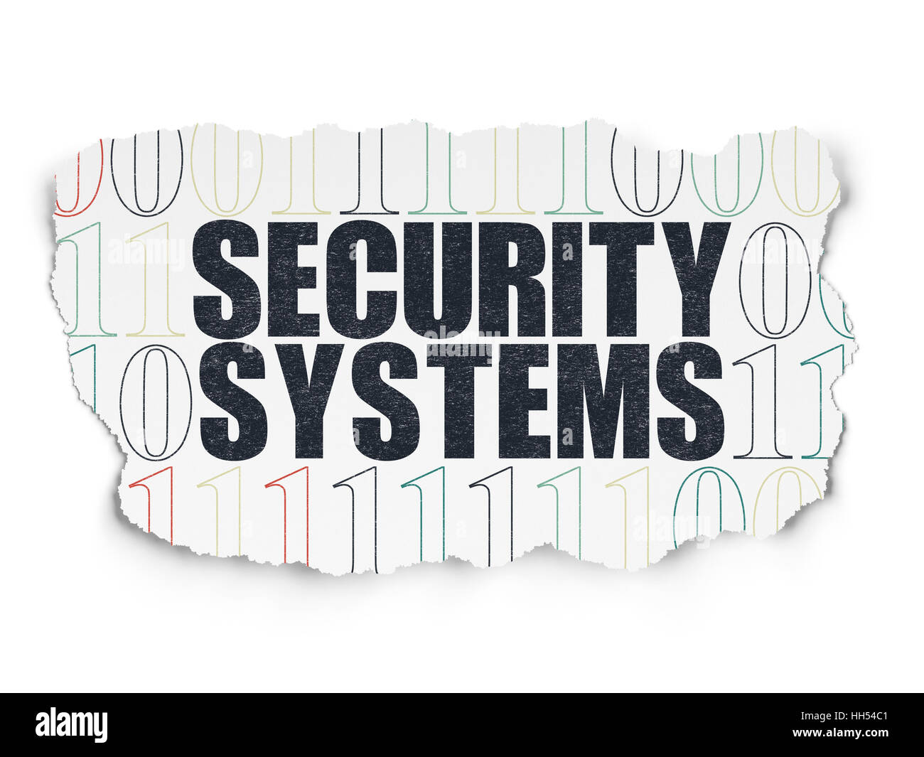 Safety concept: Security Systems on Torn Paper background Stock Photo ...
