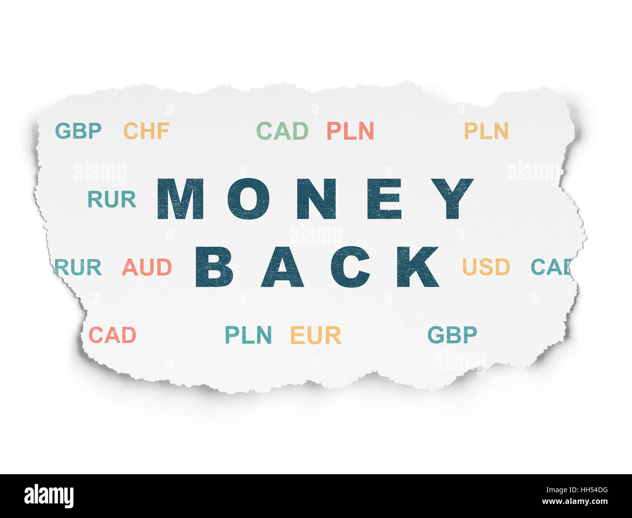 Finance concept: Money Back on Torn Paper background Stock Photo - Alamy