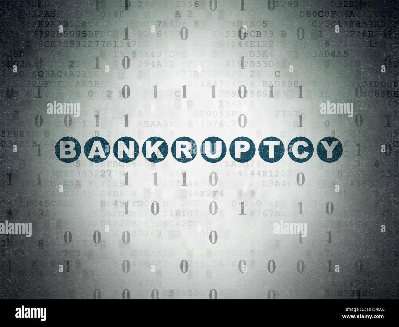 Finance concept: Bankruptcy on Digital Data Paper background Stock ...