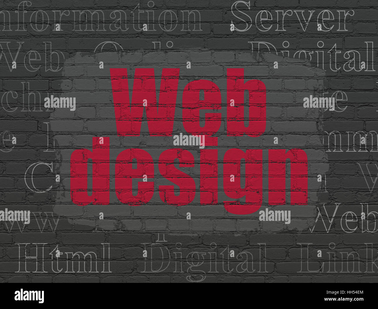 Web design concept: Web Design on wall background Stock Photo - Alamy