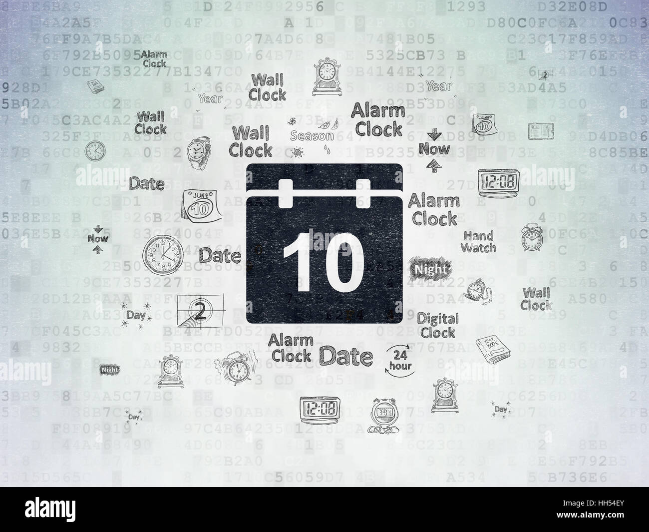 Timeline concept: Calendar on Digital Data Paper background Stock Photo ...