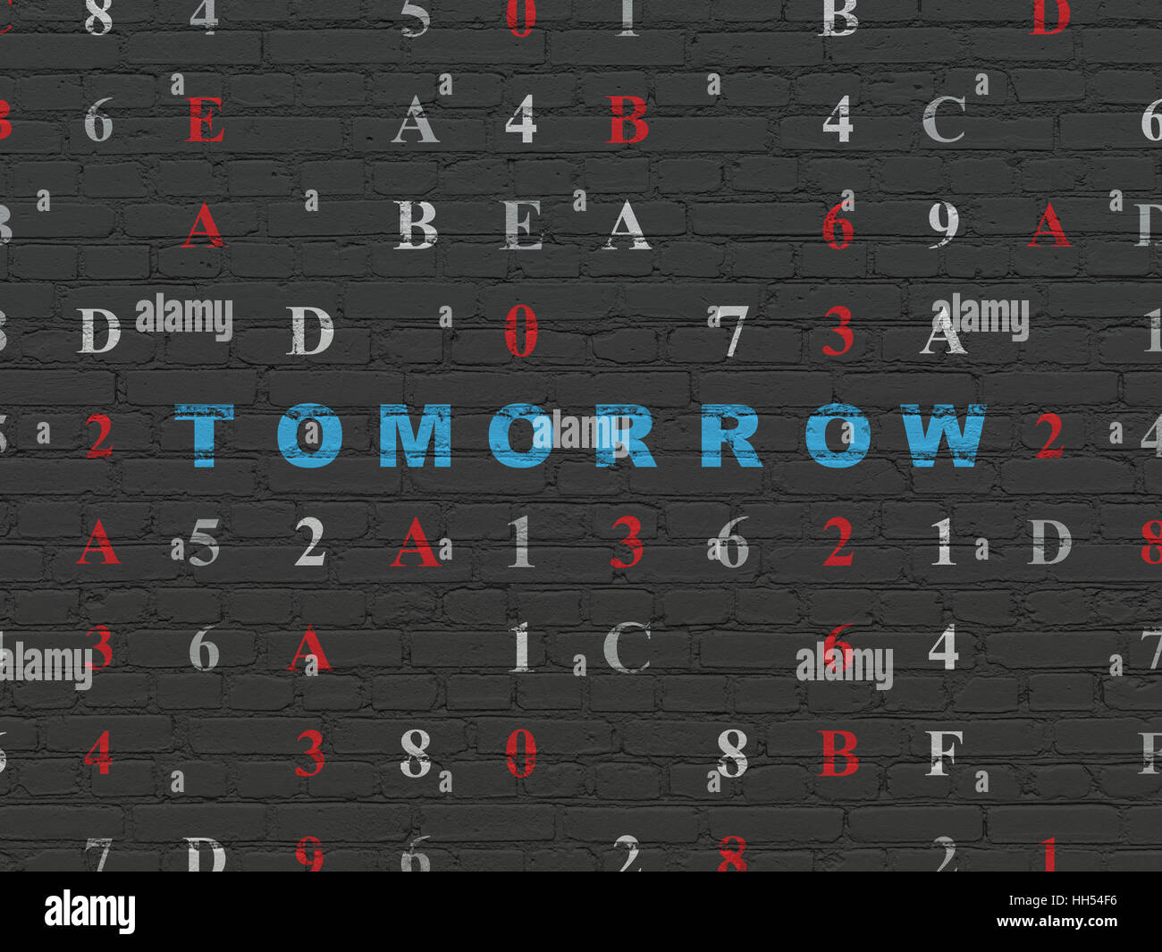 Timeline concept: Tomorrow on wall background Stock Photo - Alamy
