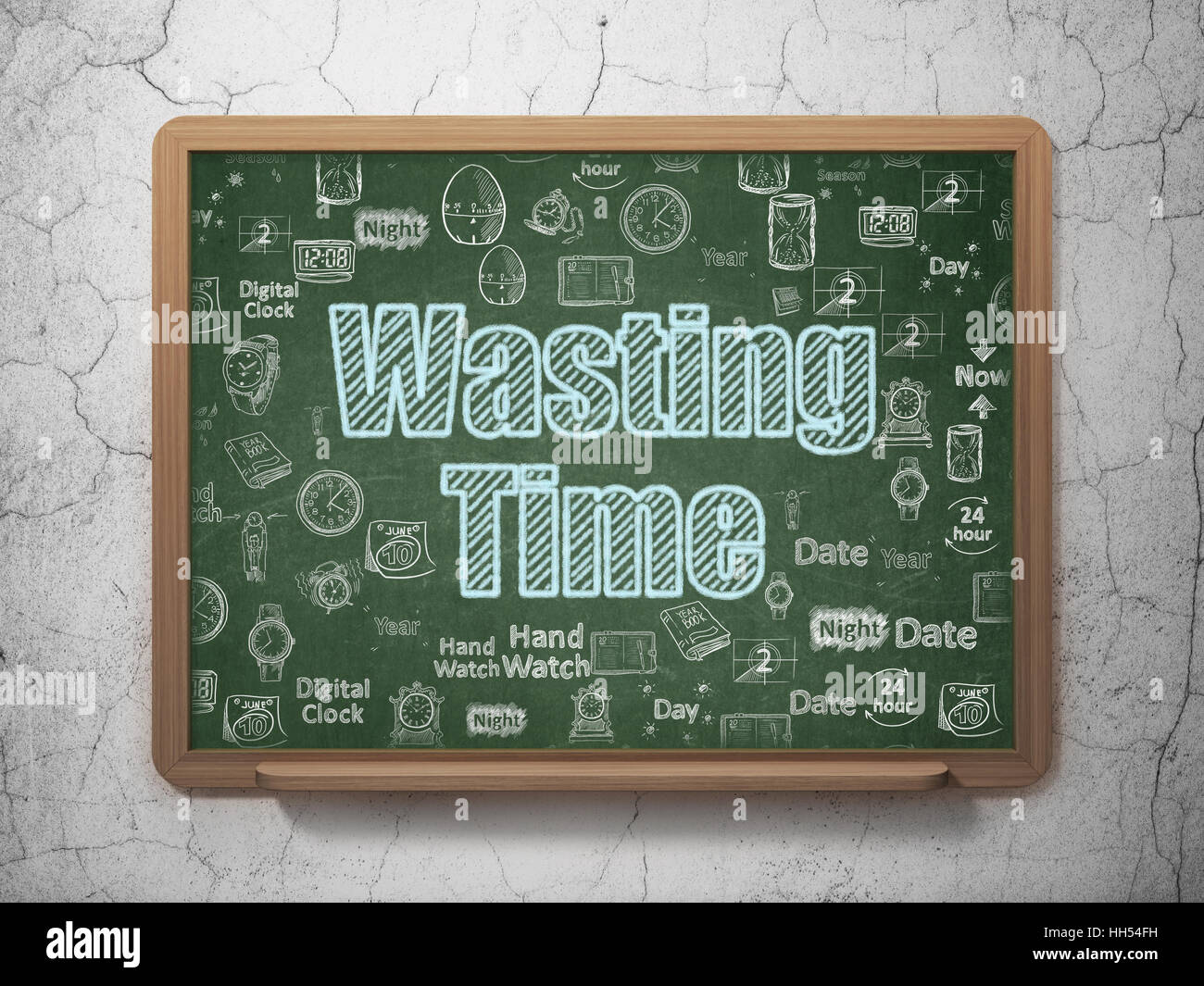 Time concept: Wasting Time on School board background Stock Photo - Alamy