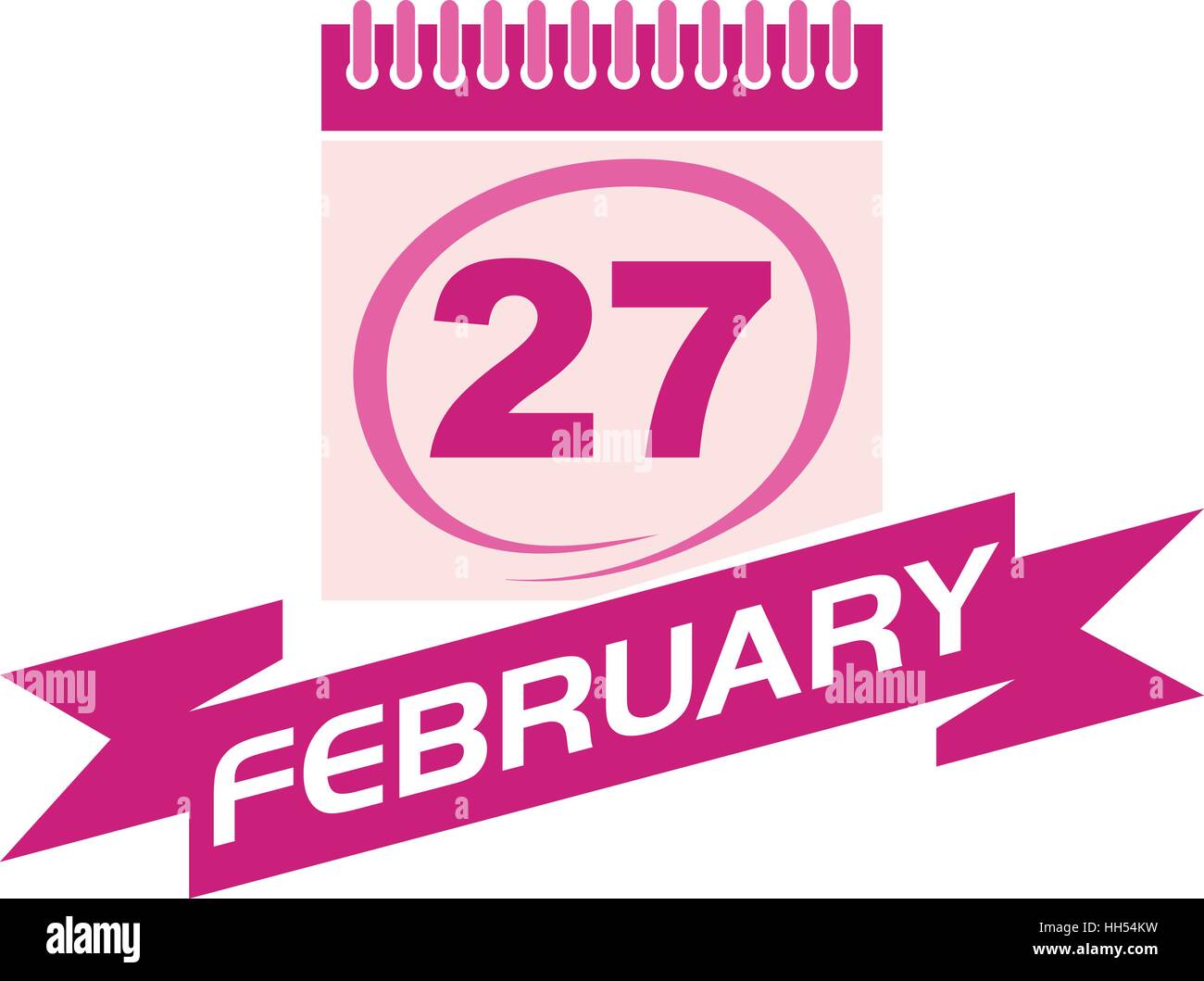 27 February Calendar with Ribbon Stock Vector Image & Art - Alamy