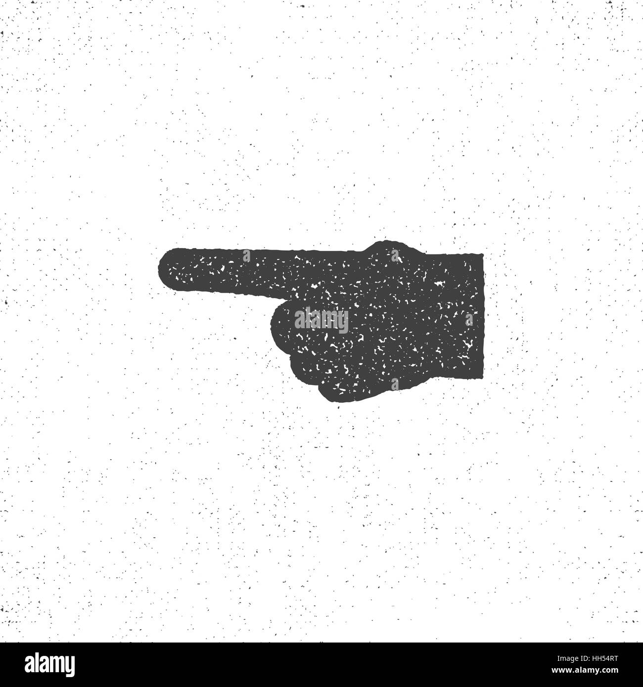 hand cursor vector icon. Retro letterpress design Stock Vector Image ...