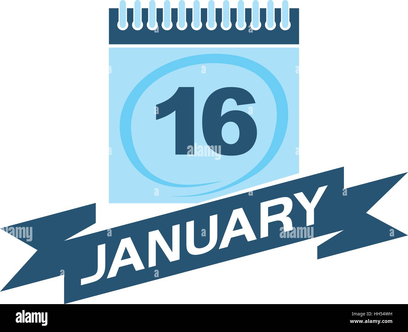16 January Calendar with Ribbon Stock Vector Image & Art - Alamy