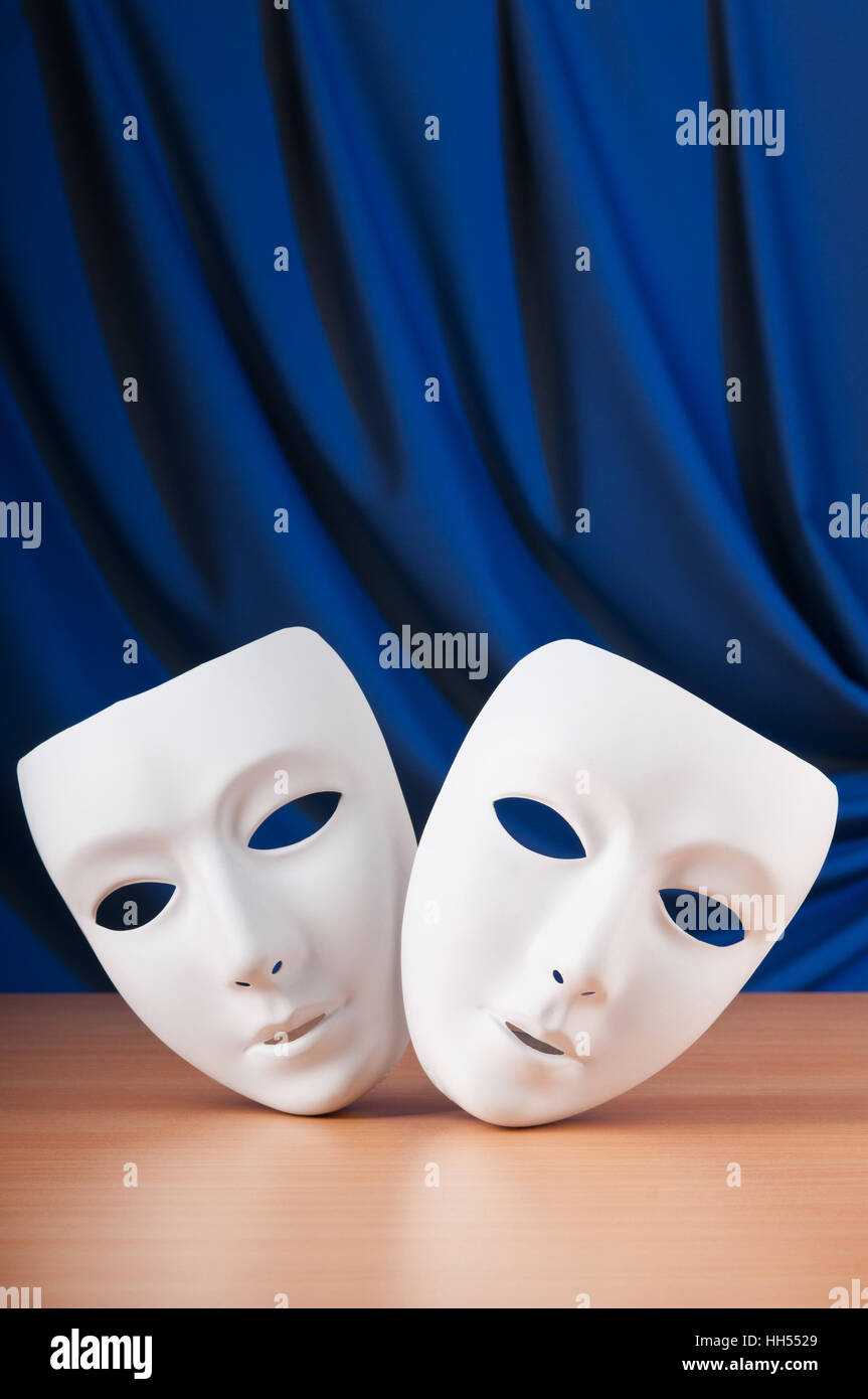 Masks with theatre concept Stock Photo - Alamy