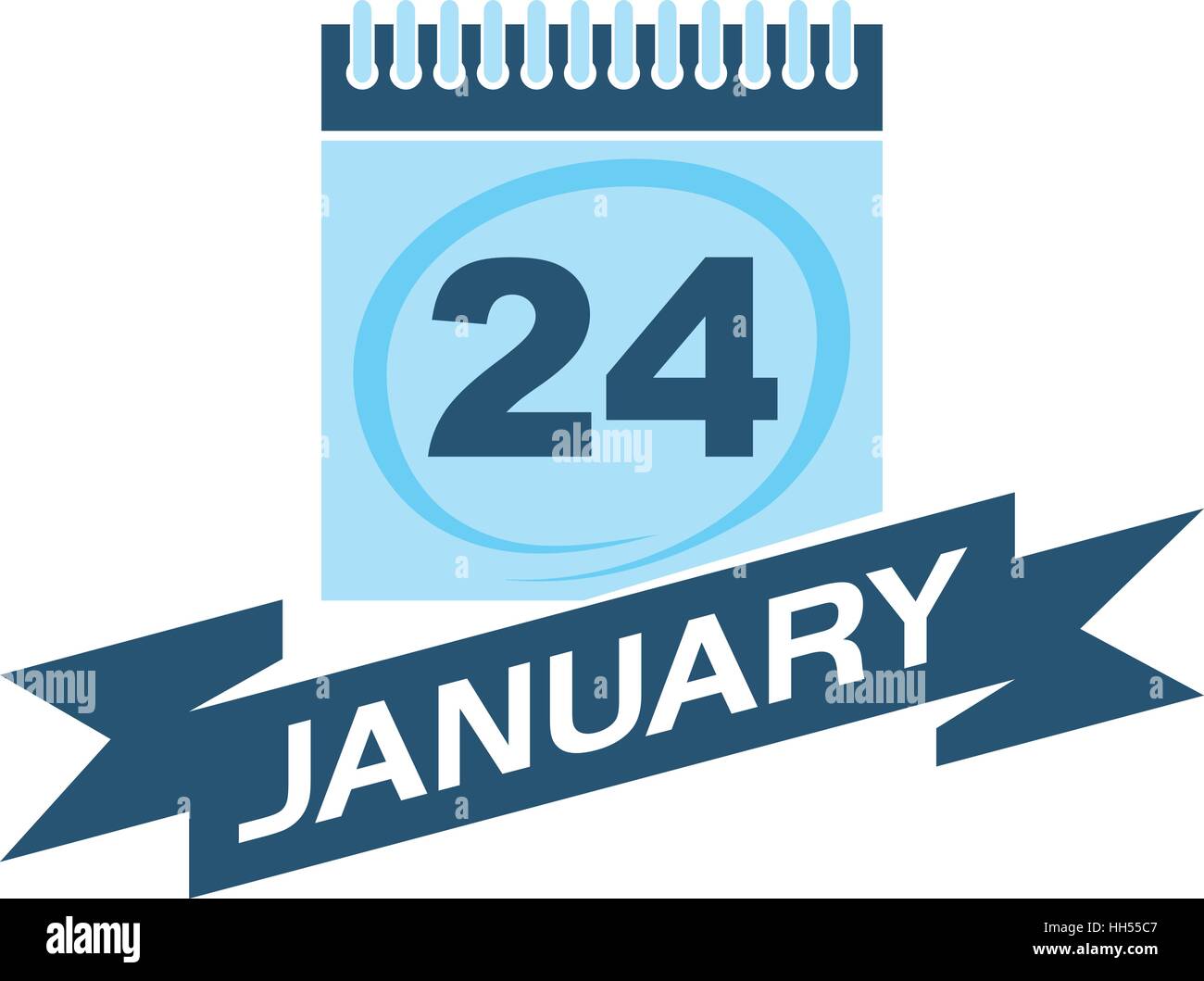24 January Calendar with Ribbon Stock Vector Image & Art - Alamy