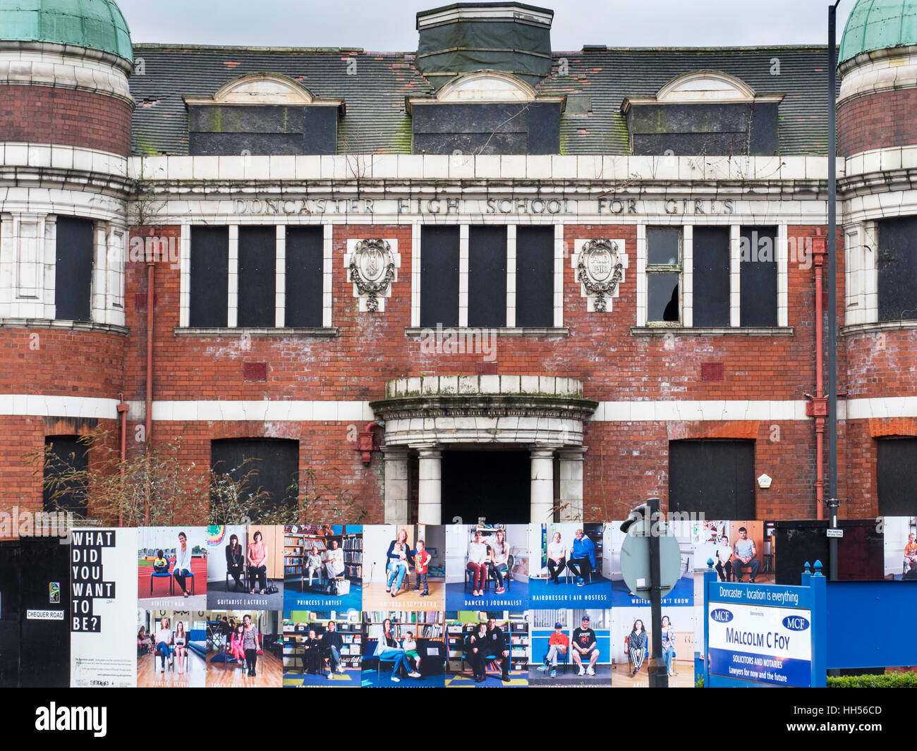 Boarded Up Doncaster High School For Girls Building Chequer Road ...