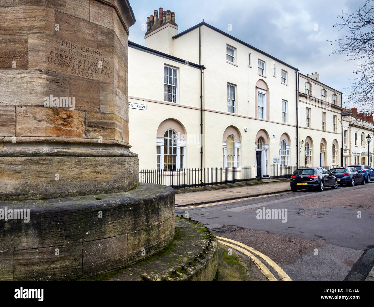 Cross and Georgian Building on South Parade Doncaster South Yorkshire ...