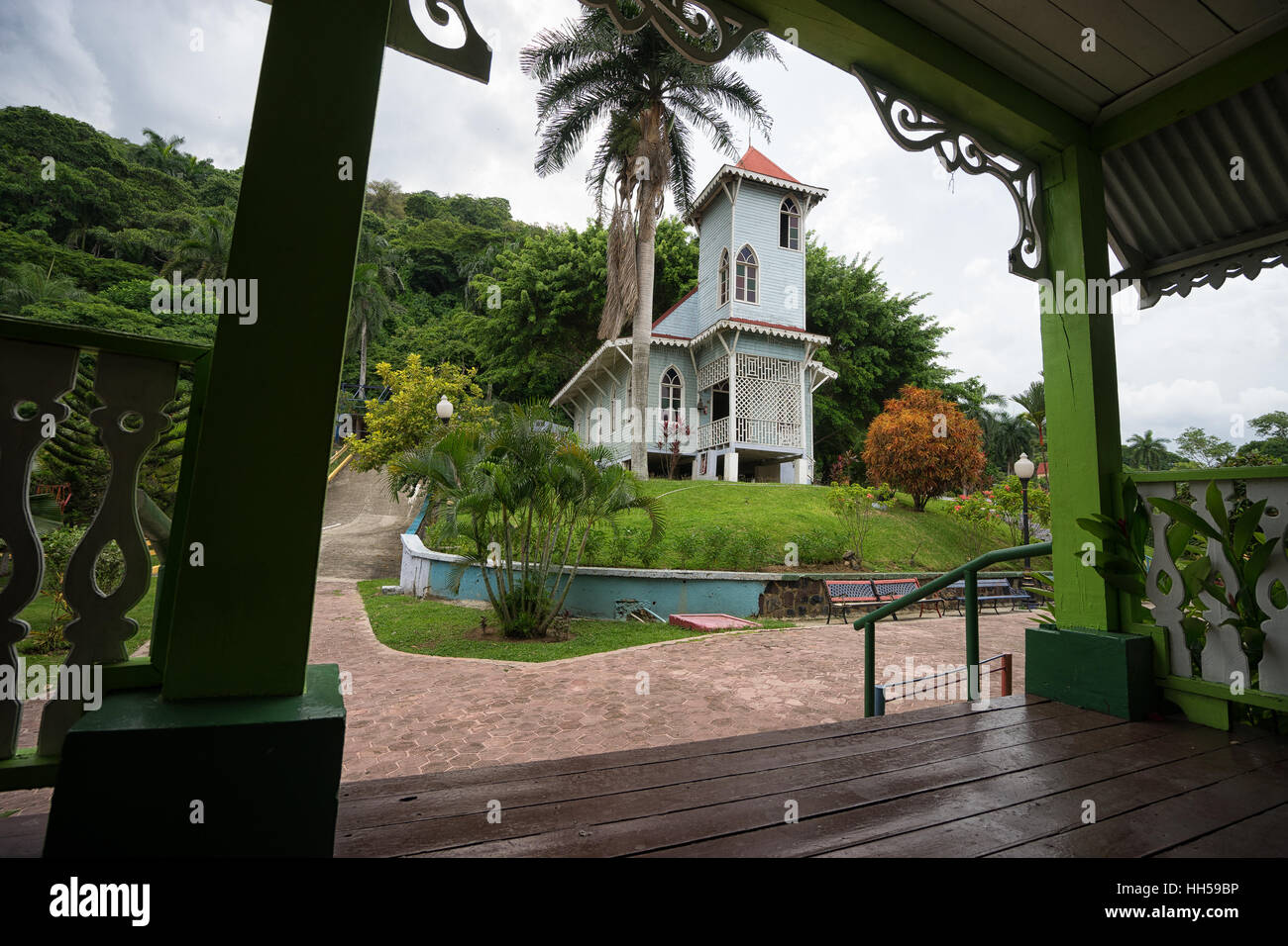 colonial style wooden chapel in Panama City Stock Photo - Alamy