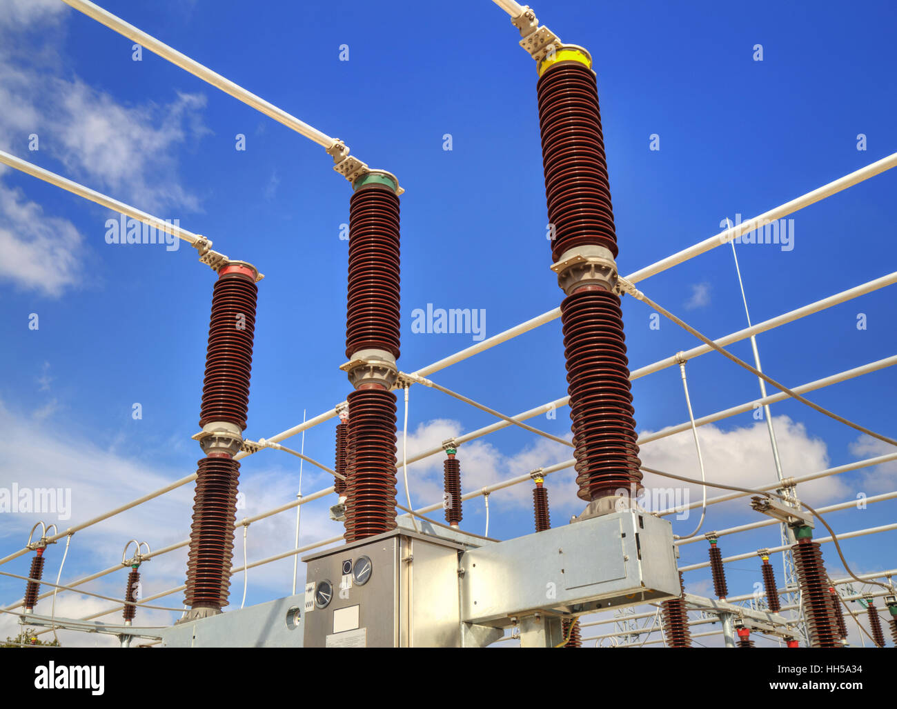 High voltage switchyard in modern electrical substation Stock Photo - Alamy