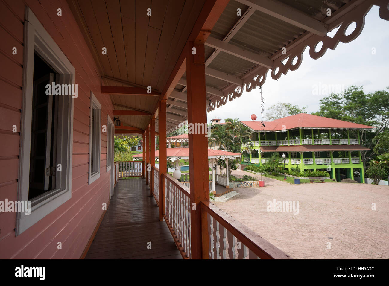 colonial style wooden houses in Panama City Stock Photo - Alamy
