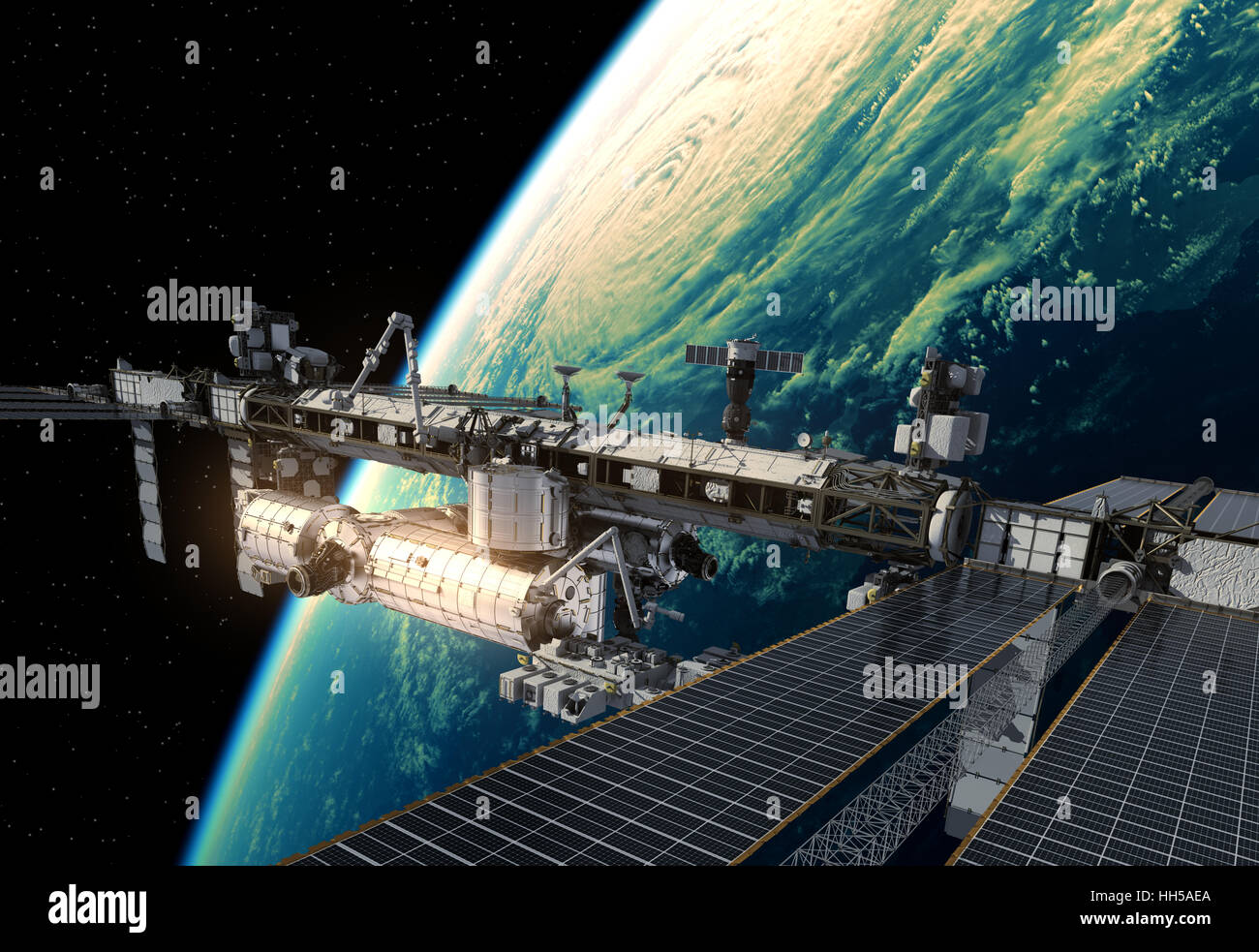 International Space Station Orbiting Planet Earth Stock Photo - Alamy