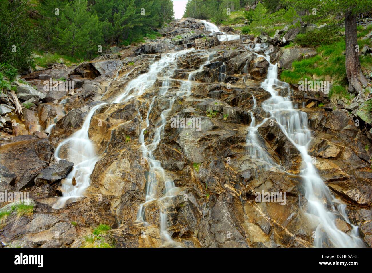 Beautiful mountain waterfall Stock Photo - Alamy