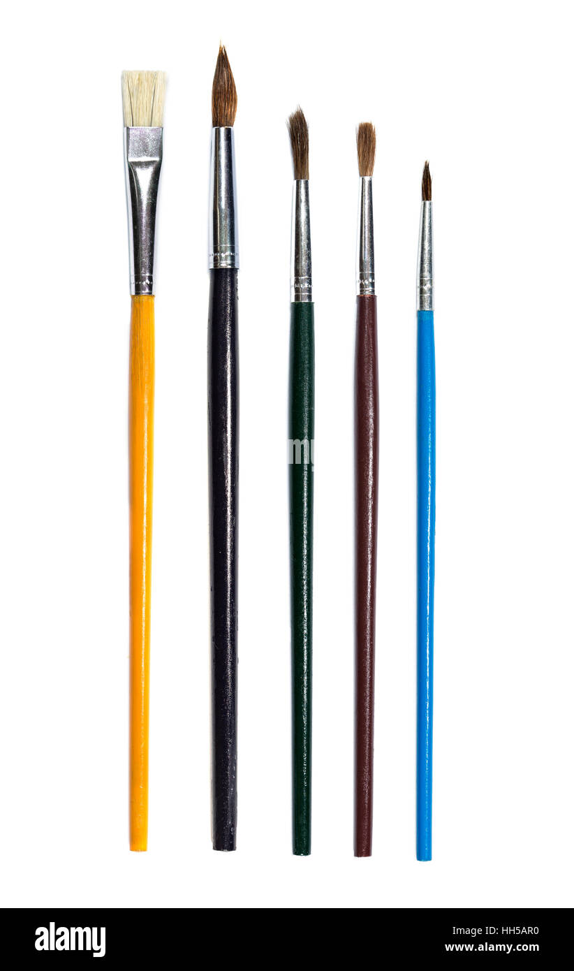 Different models of brushes for painting isolated on the white Stock ...