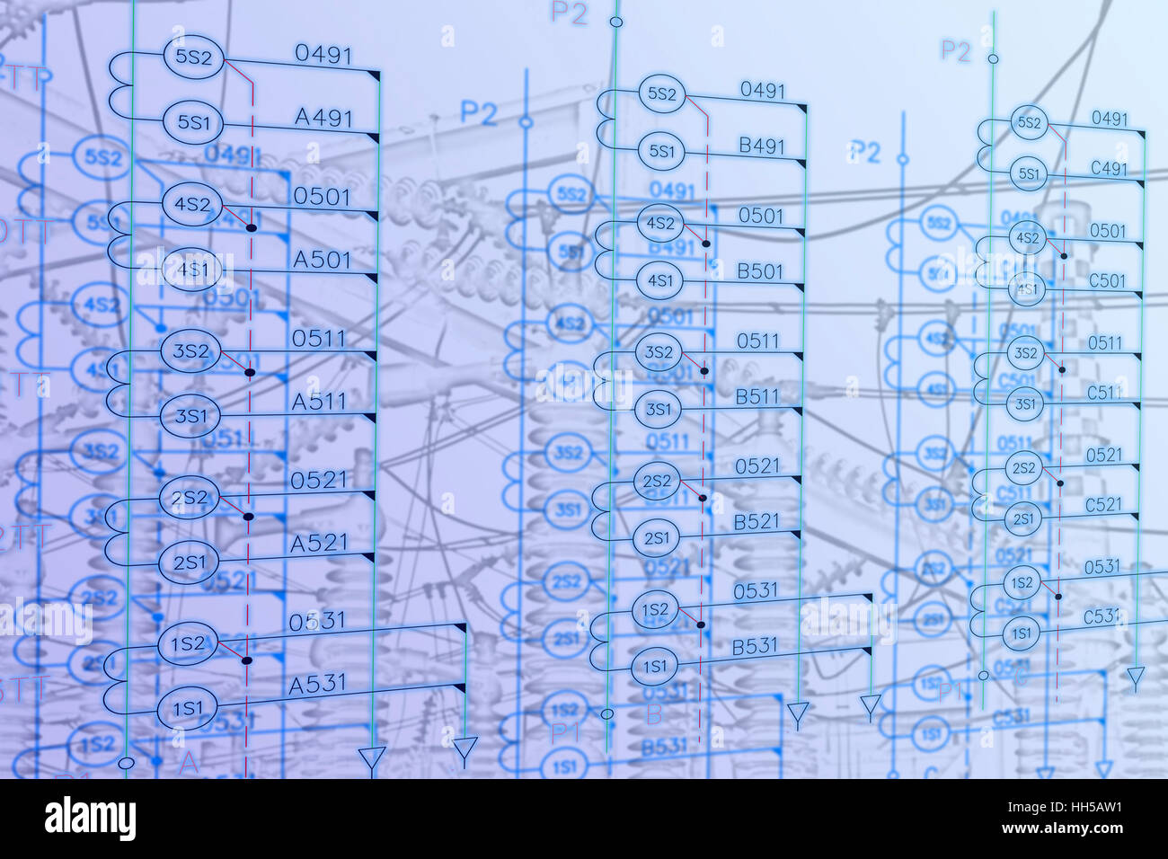 Engineering scheme of automation devices Stock Photo - Alamy