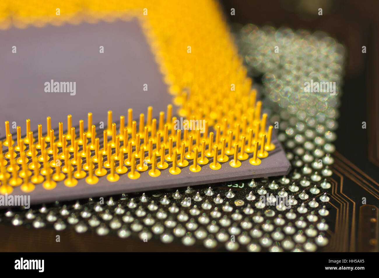 Electronics background with central processing unit closeup Stock Photo ...