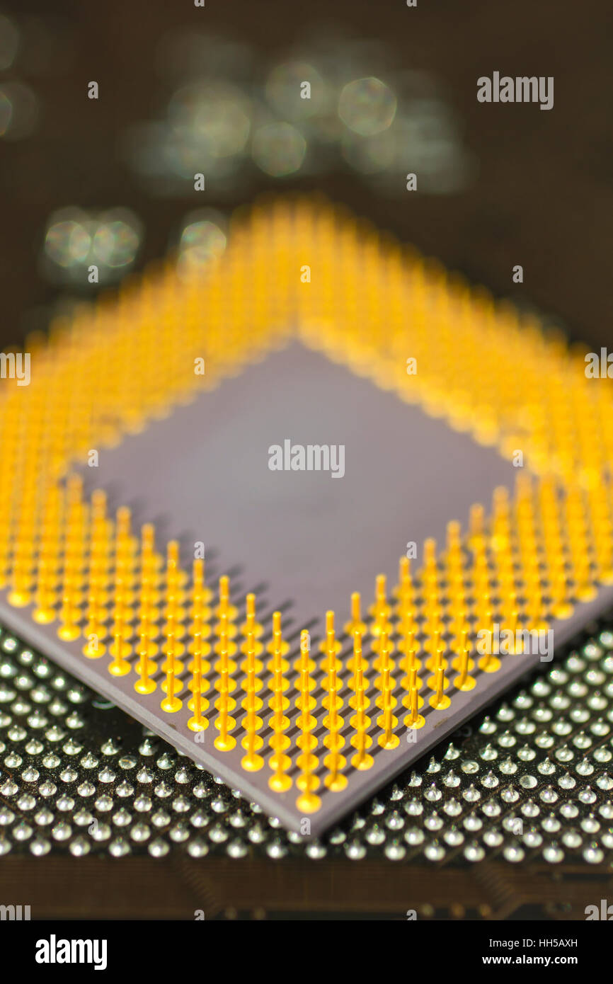 Electronics background with central processing unit closeup Stock Photo ...