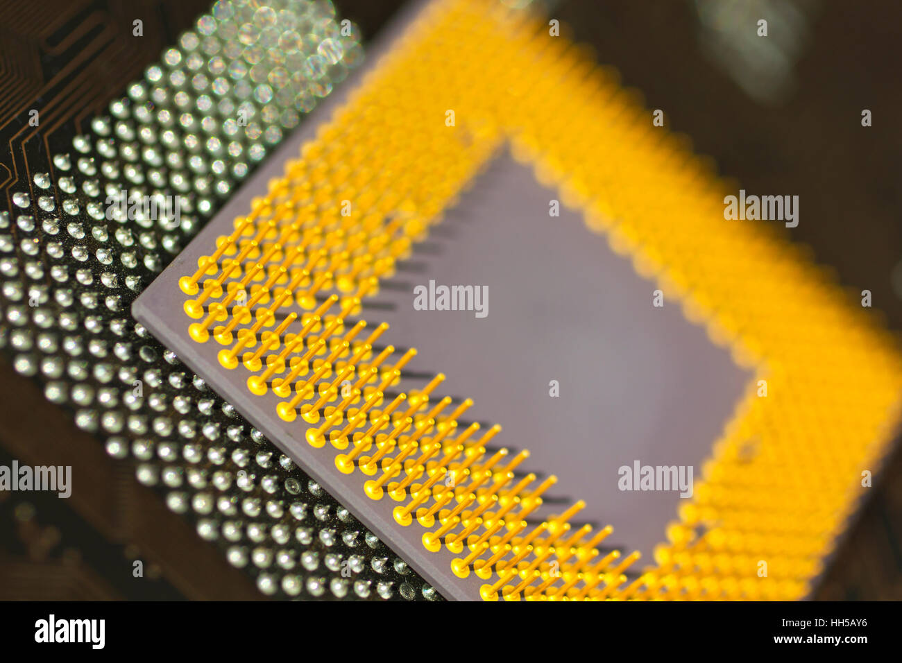 Electronics background with central processing unit closeup Stock Photo ...