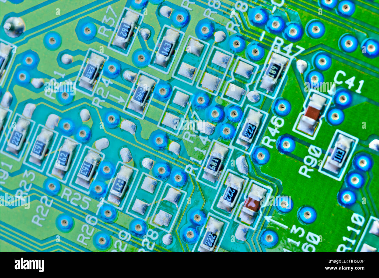 Electronic circuit board closeup Stock Photo - Alamy
