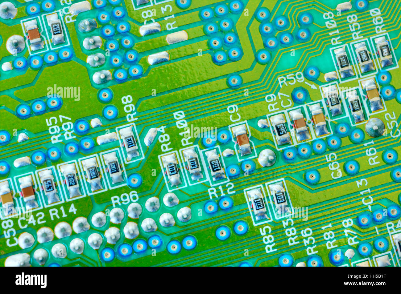 Electronic circuit board closeup Stock Photo - Alamy