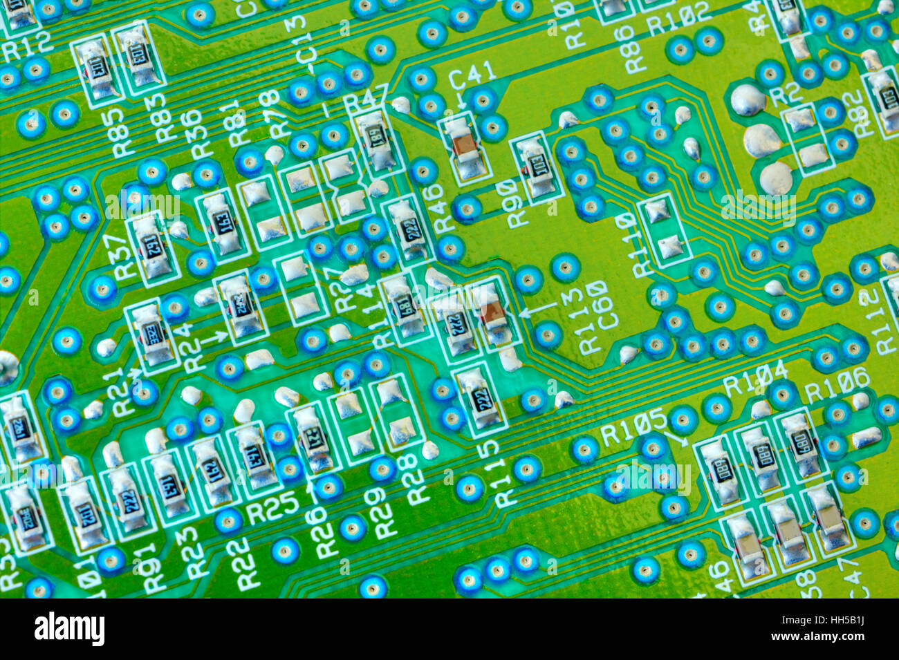 Electronic circuit board closeup Stock Photo - Alamy