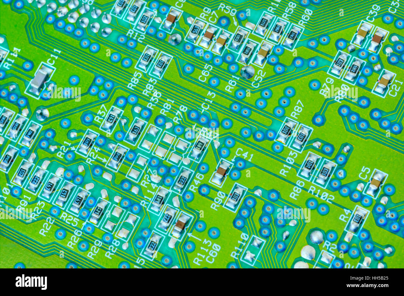 Electronic circuit board closeup Stock Photo - Alamy