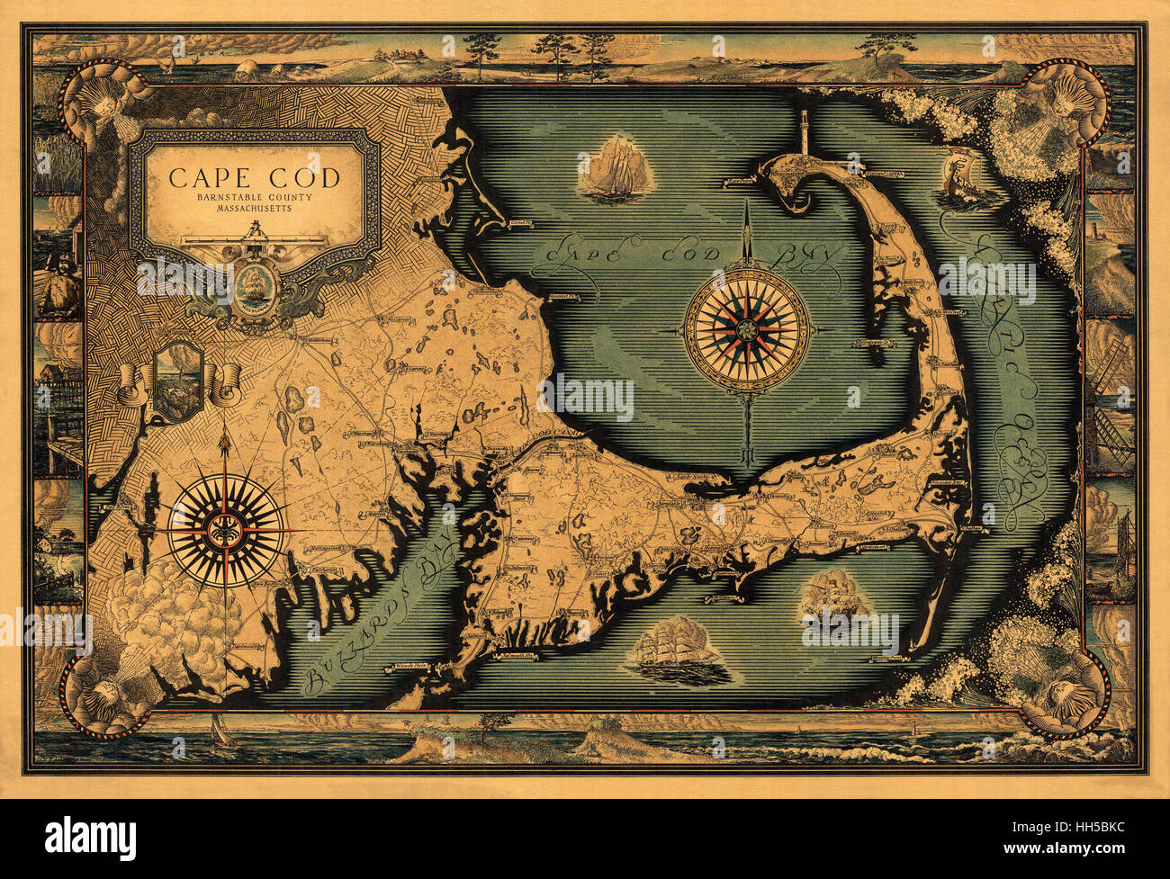 Map of cape cod hi-res stock photography and images - Alamy