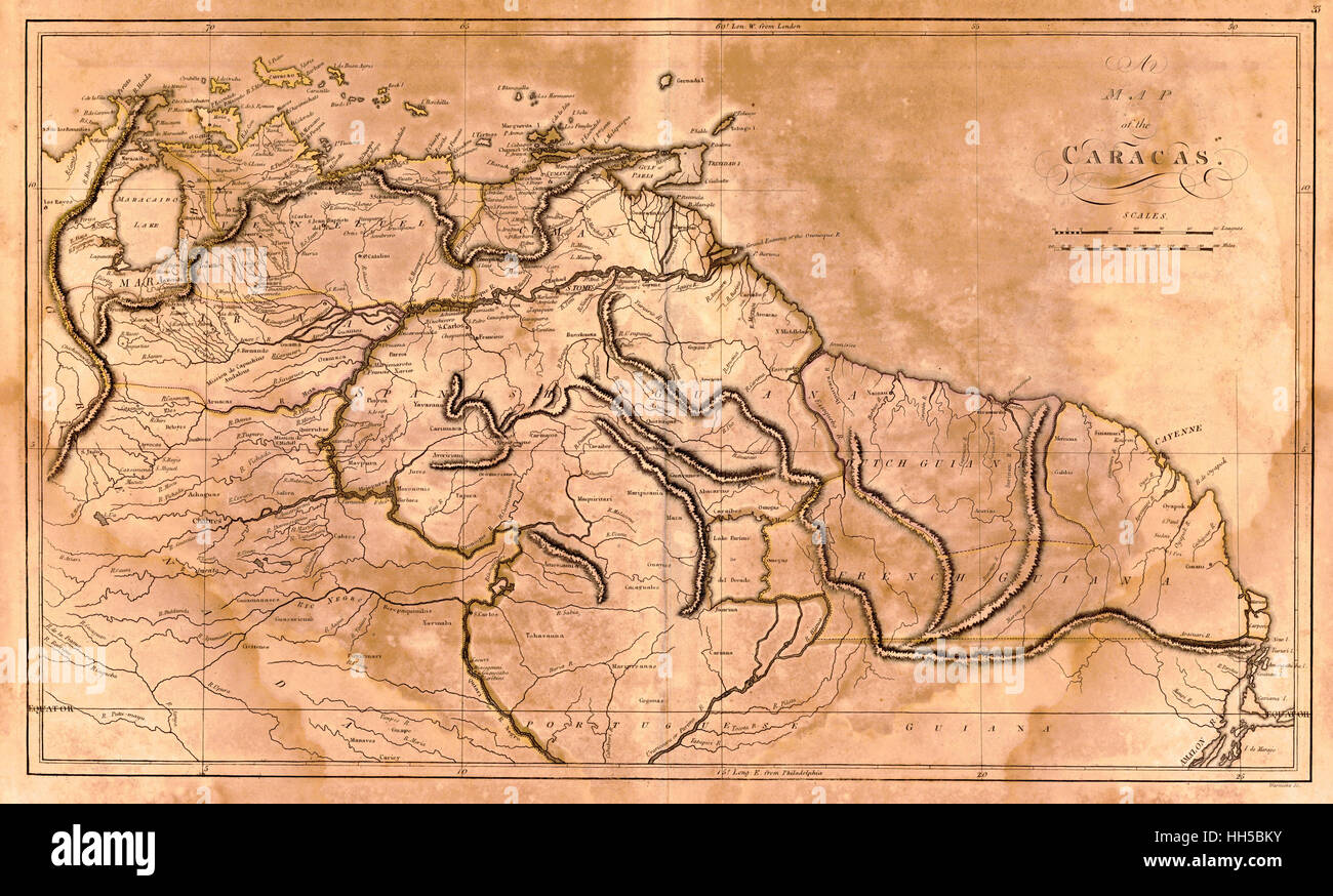 Map of caracas 1814 hi-res stock photography and images - Alamy