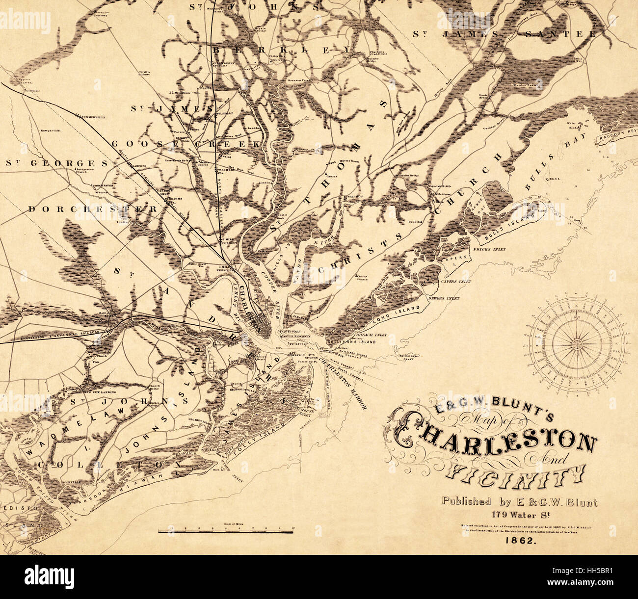 Old map of charleston hi-res stock photography and images - Alamy