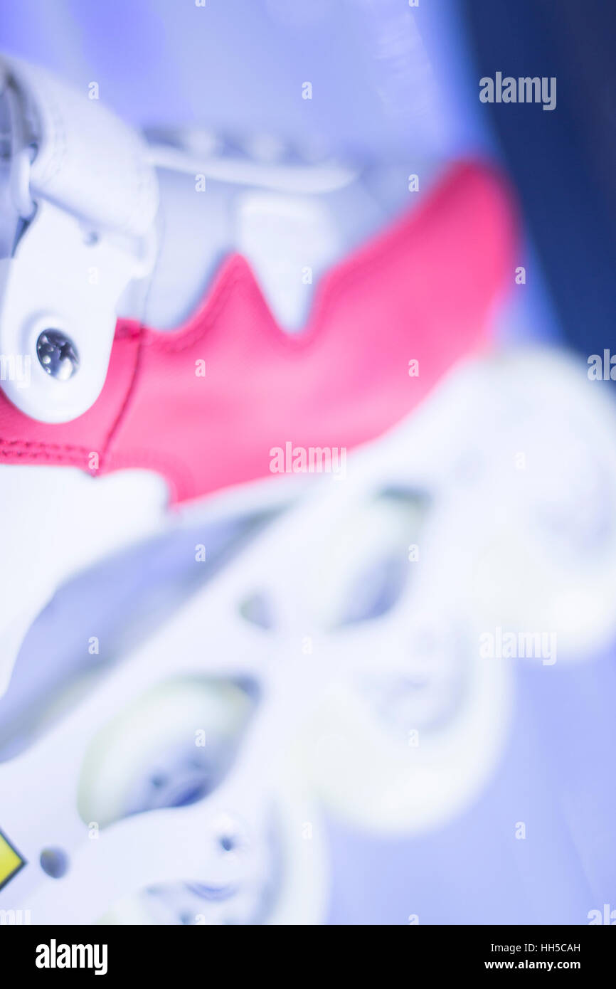 Freestyle girls pink inline skates boots and wheels in retail store ...