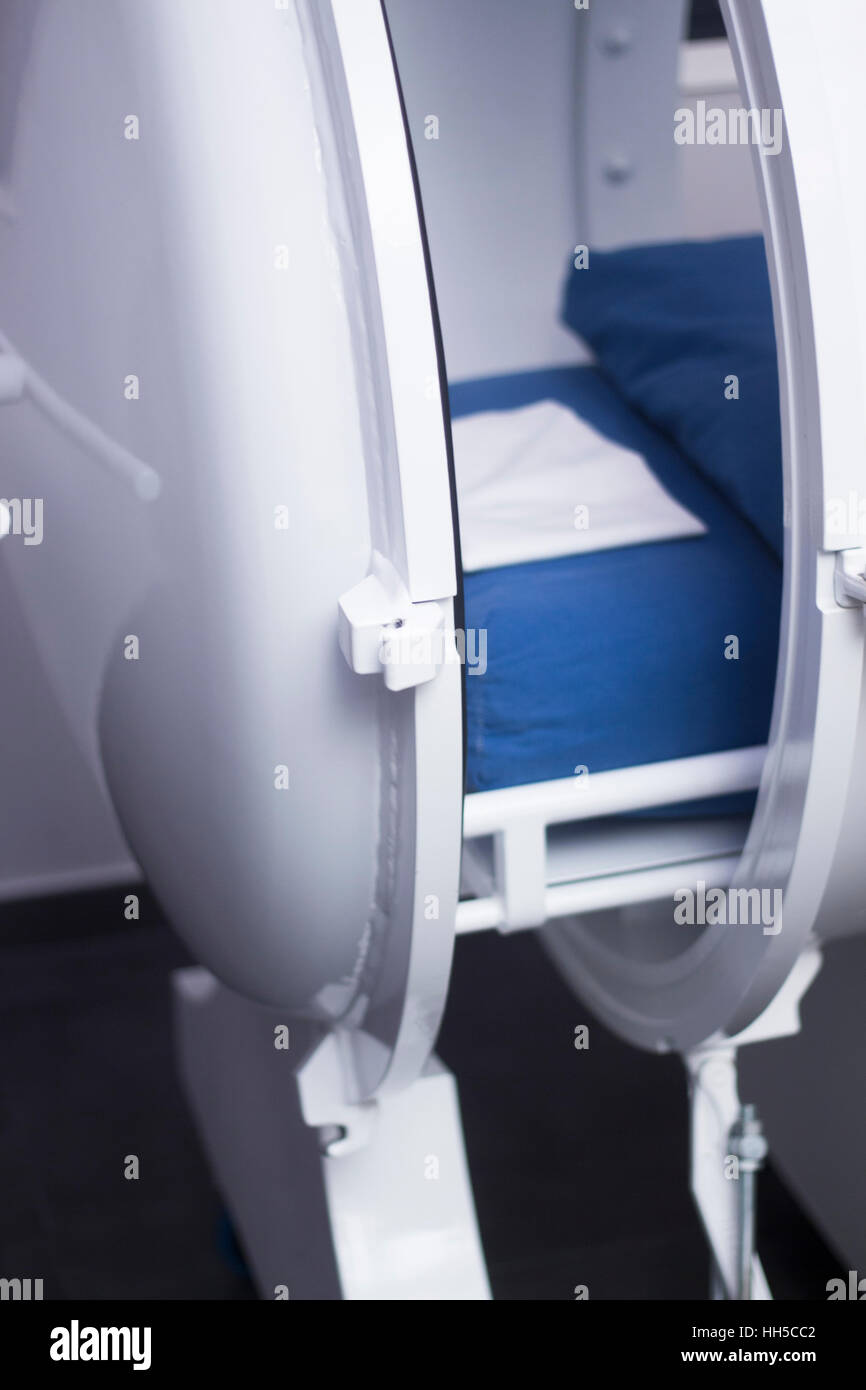 Hyperbaric Oxygen therapy tank HBOT chamber in hospital clinicused for ...