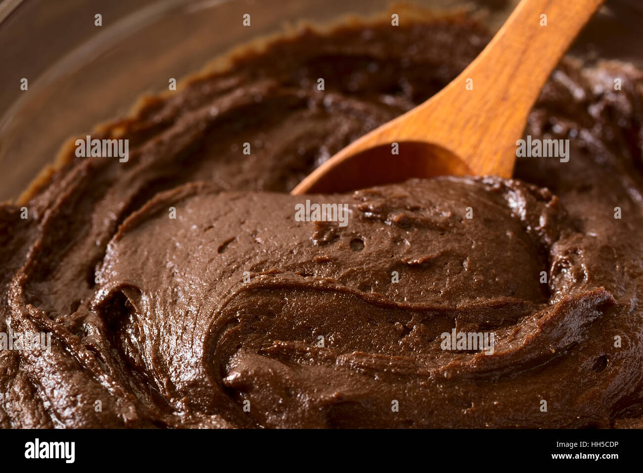 Basic homemade brownie, chocolate cake or cookie dough, photographed ...