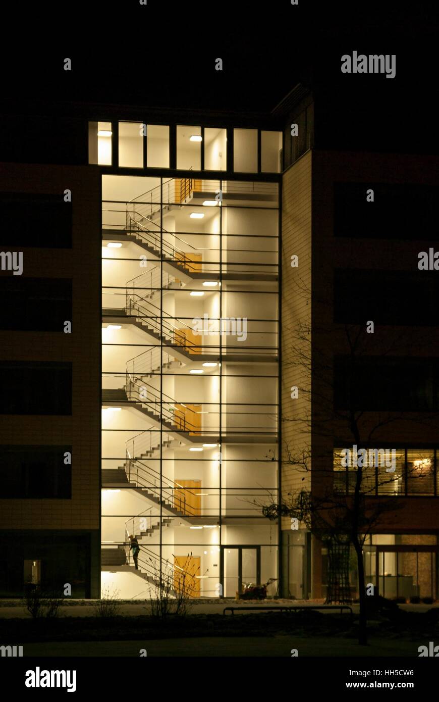Staircase, five floors, evening Stock Photo - Alamy