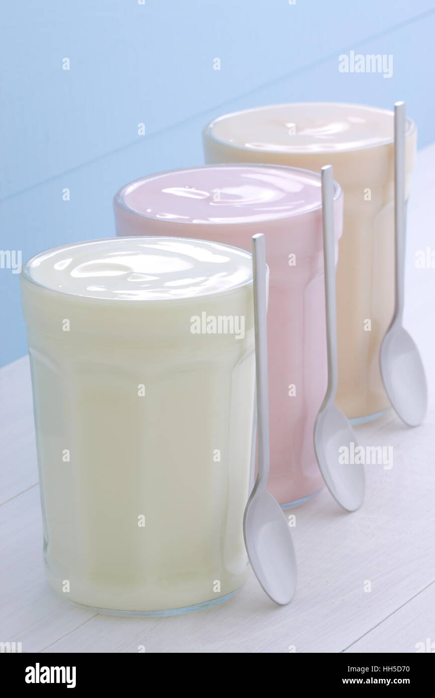 Delicious, nutritious and healthy fresh yogurt on vintage wood Stock ...