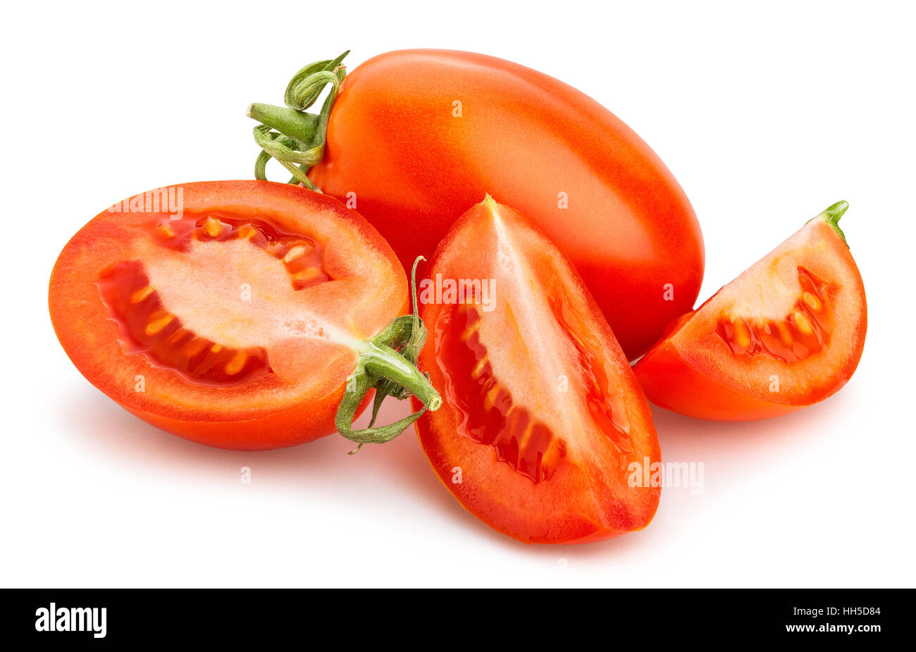 sliced plum tomatoes isolated Stock Photo - Alamy