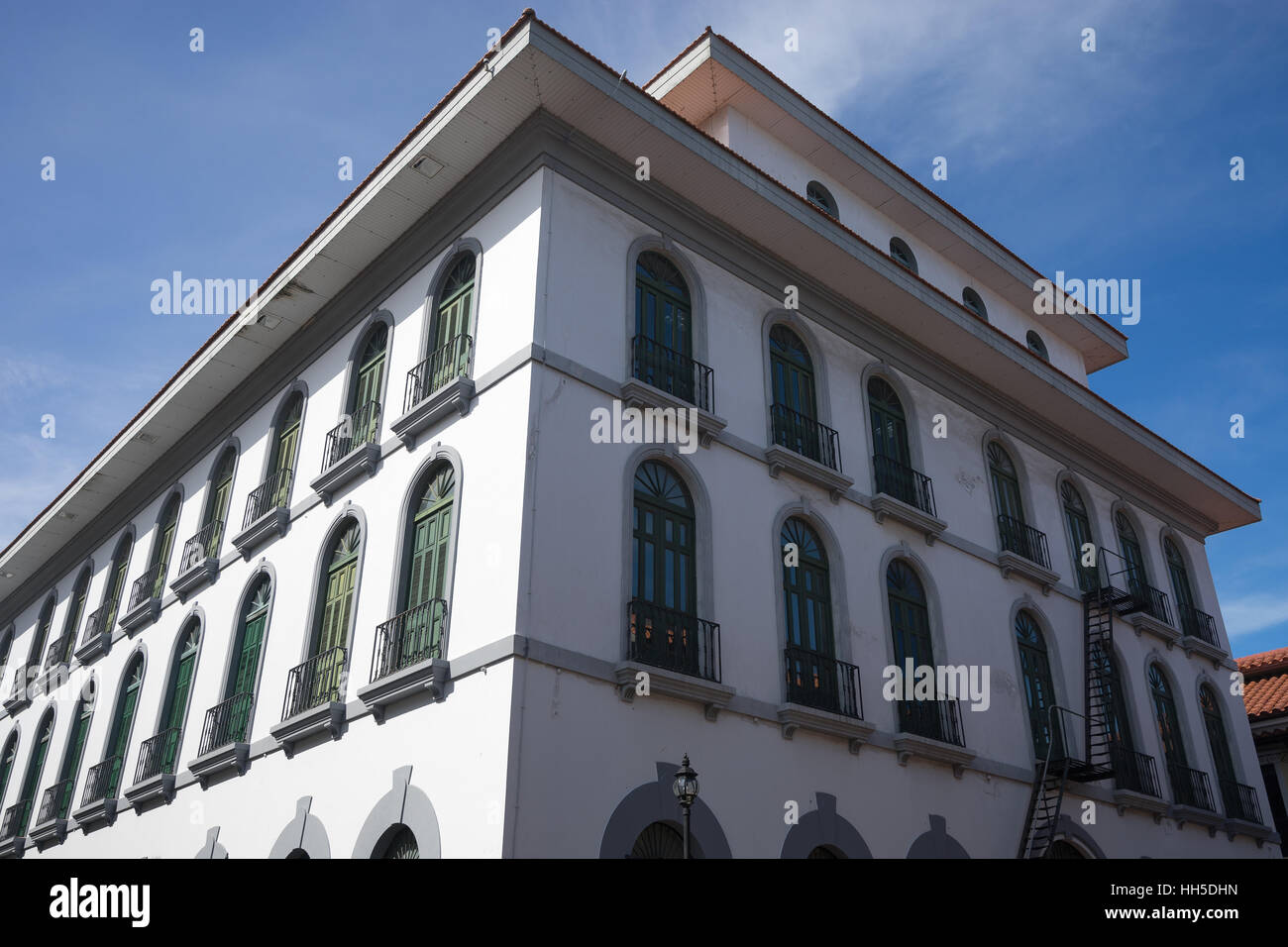 June 15, 2016 Panama City, Panama: closeup of a newly renovated ...