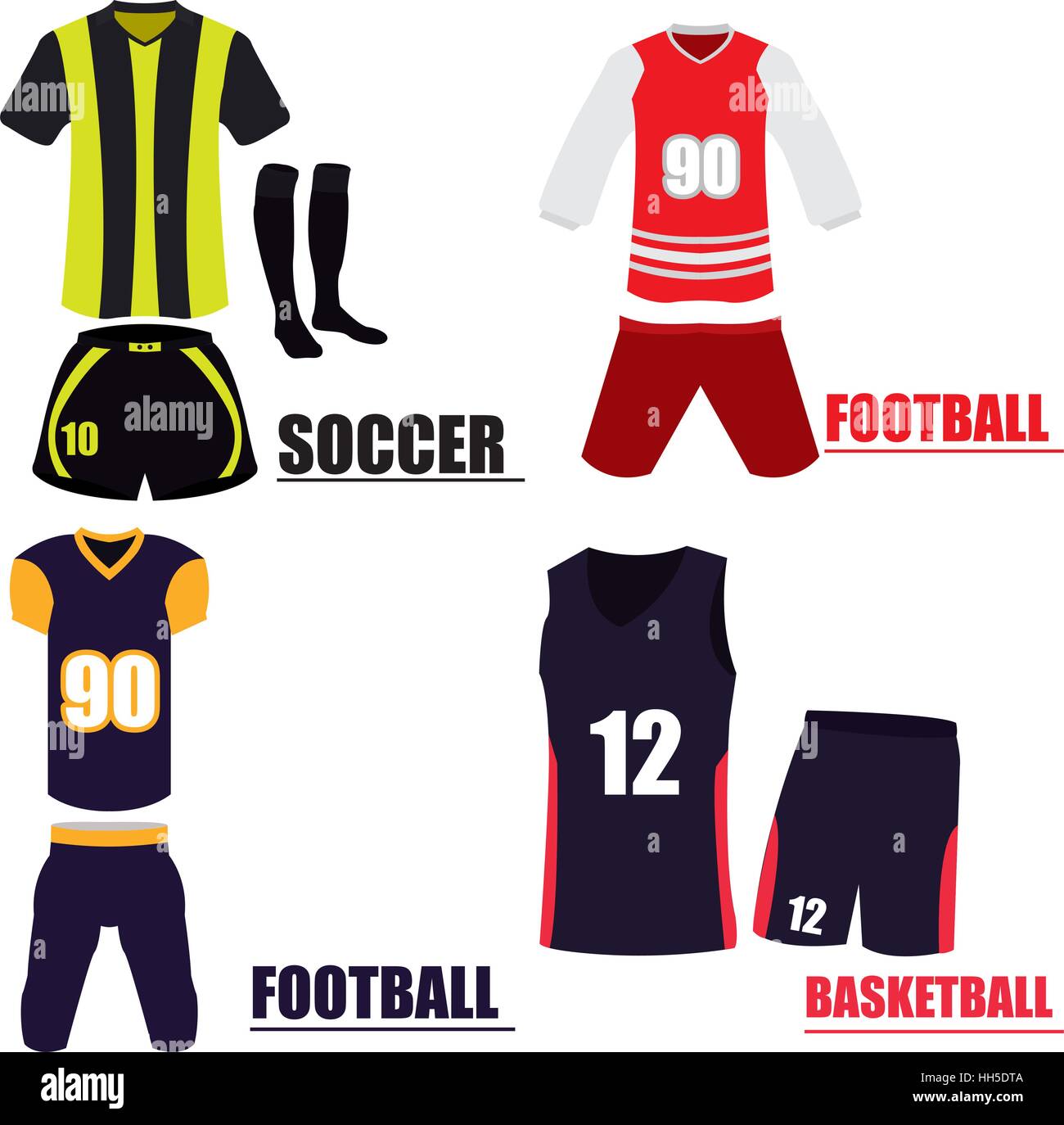 Set of sport uniforms Stock Vector Image & Art - Alamy