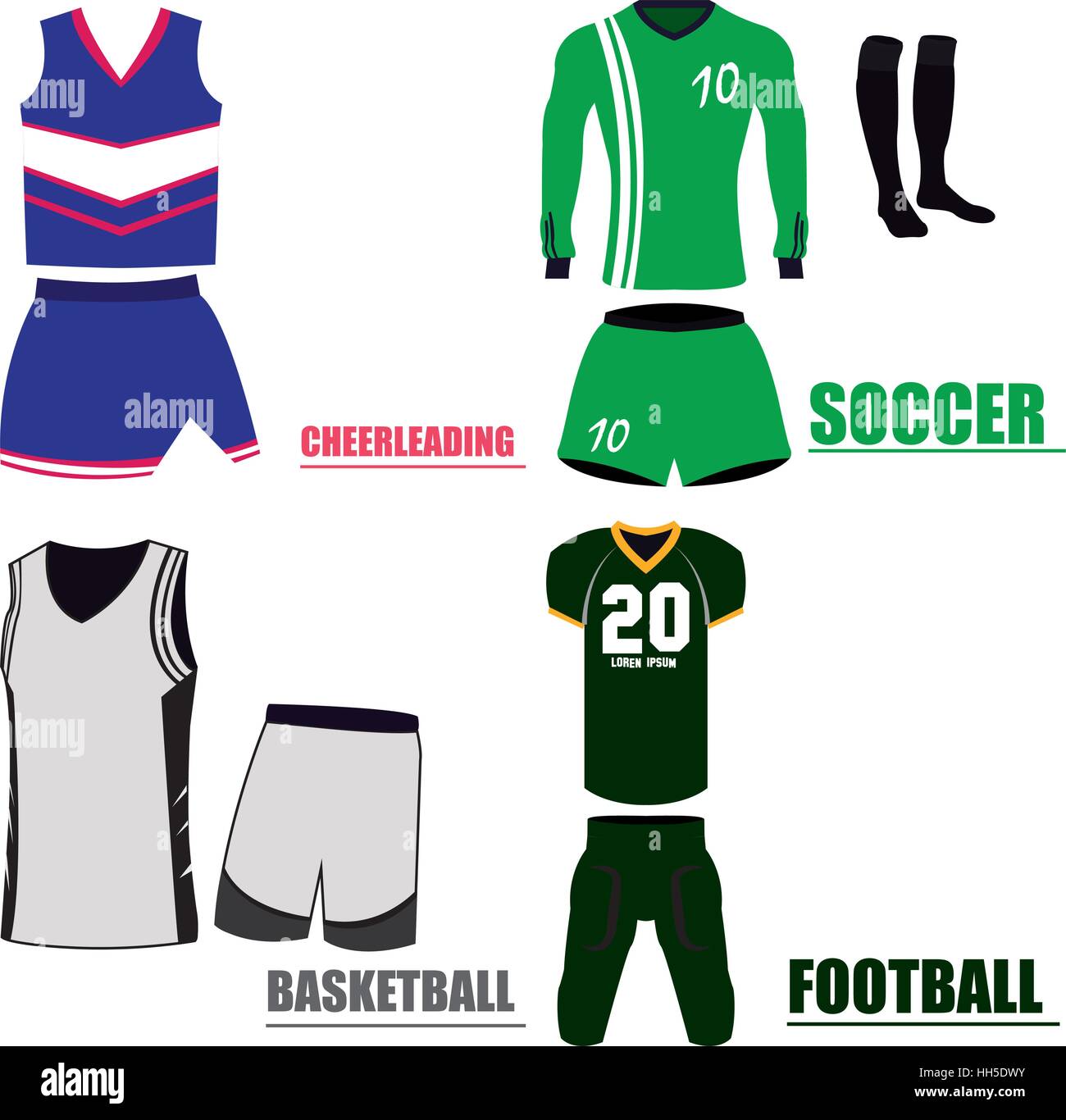 Set of sport uniforms Stock Vector Image & Art - Alamy