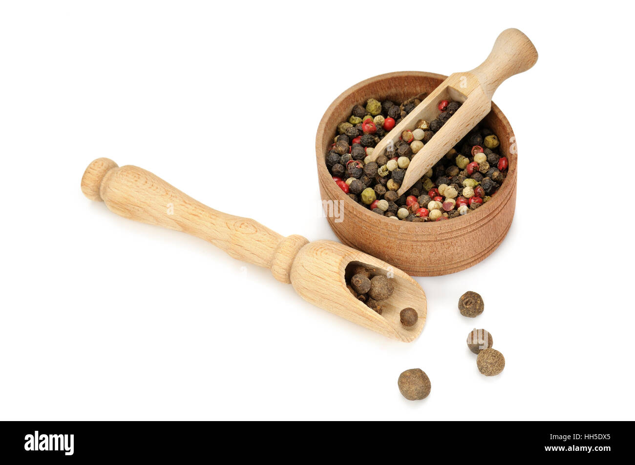 spices, scoop and bowl isolated on white background Stock Photo - Alamy
