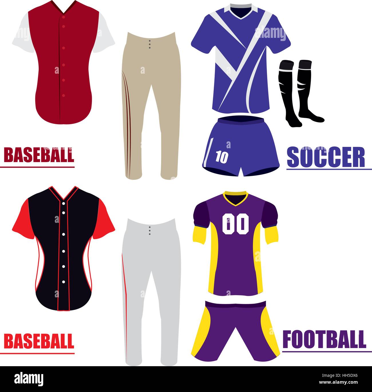 Set of sport uniforms Stock Vector Image & Art - Alamy