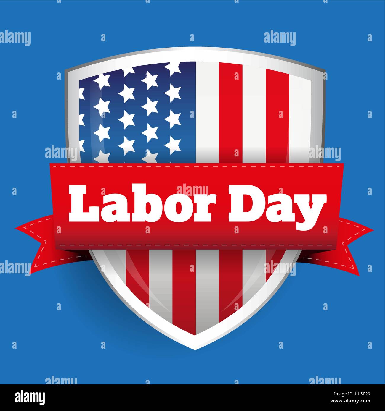 Labor Day sign with USA flag shield Stock Vector Image & Art - Alamy