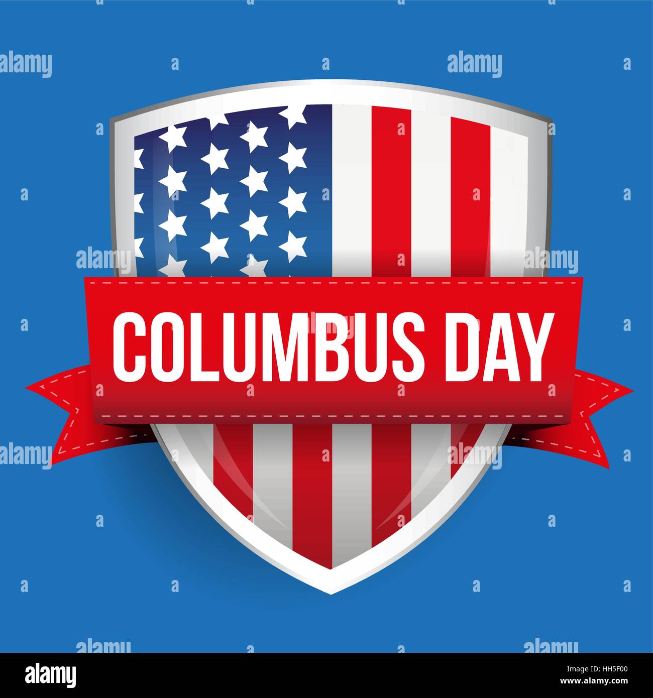 Columbus Day on USA flag shield Stock Vector Image & Art - Alamy