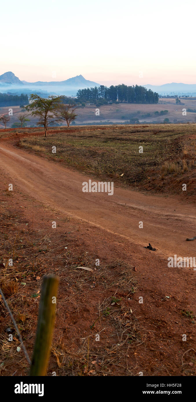 blur in swaziland mlilwane wildlife nature reserve mountain and tree ...
