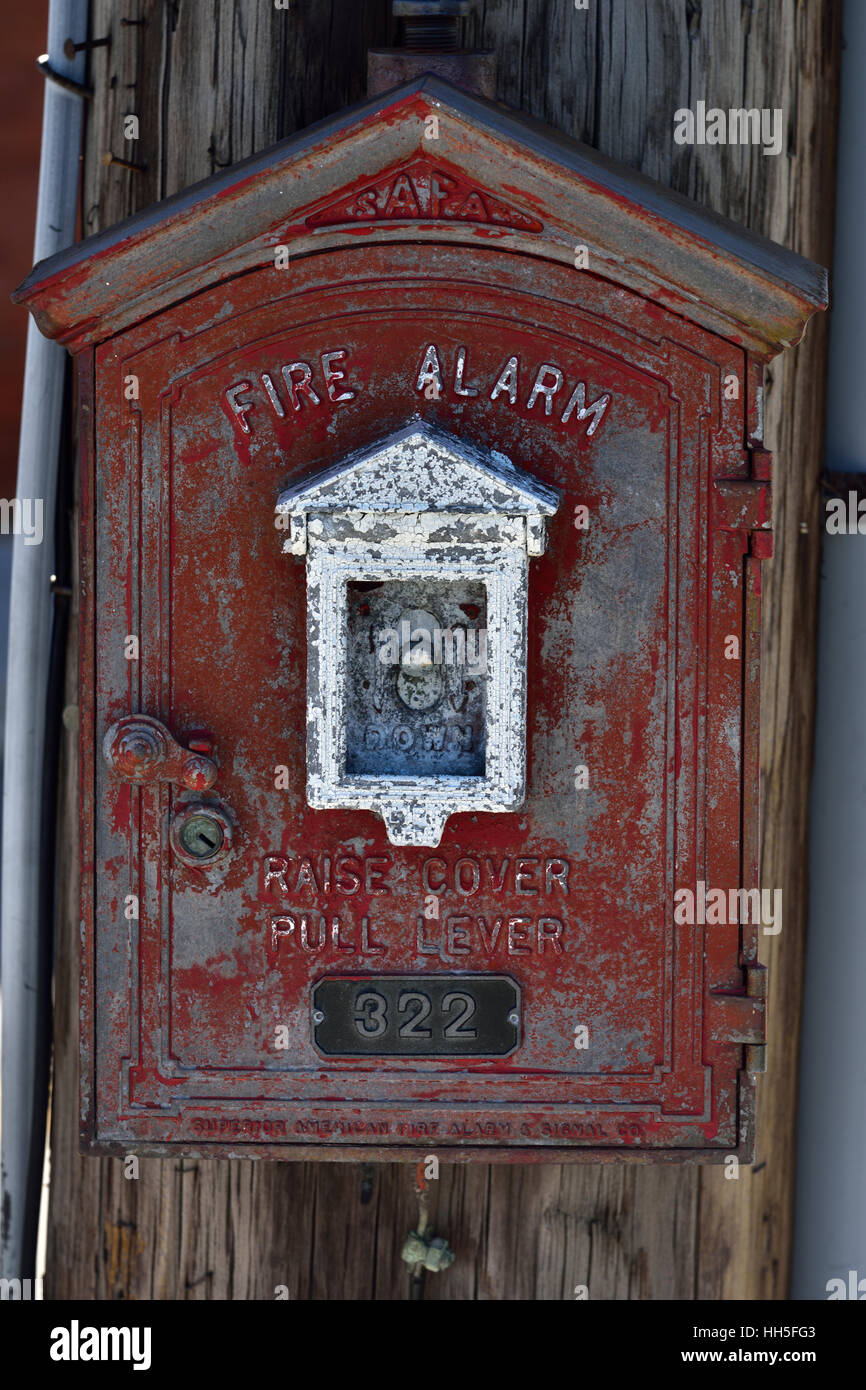 Old Fire Alarm Box Mystic Seaport, Connecticut Stock Photo - Alamy