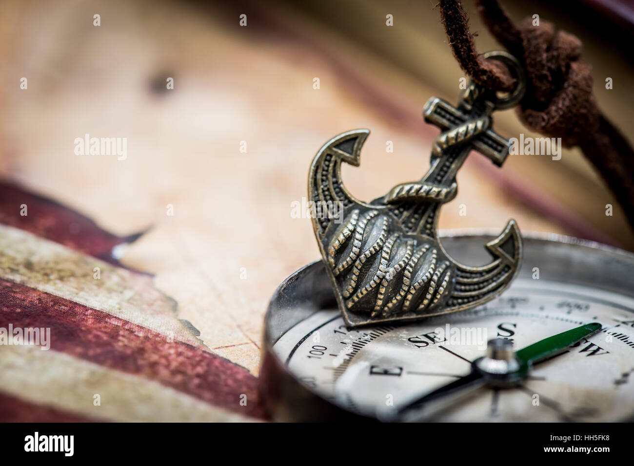 Columbus day, world map with compass Stock Photo - Alamy