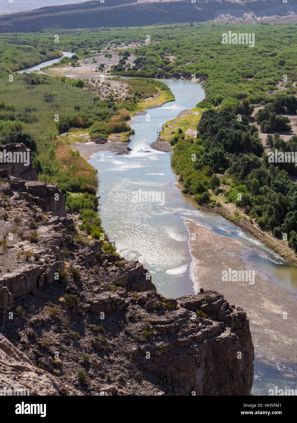 Rio Grande River from Hot Springs Canyon Trail, Rio Grande Village, Big ...