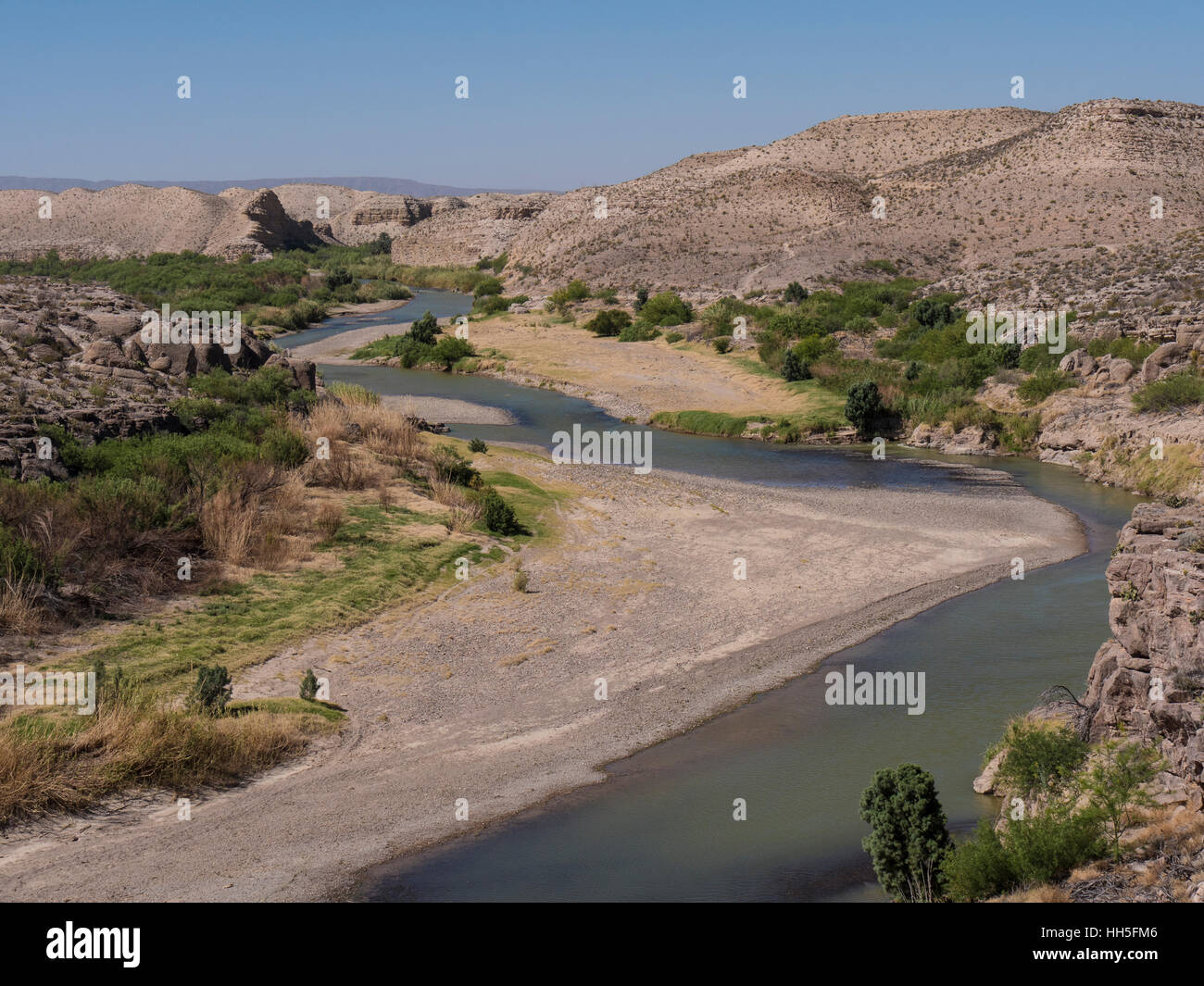 Rio Grande River from Hot Springs Canyon Trail, Rio Grande Village, Big ...