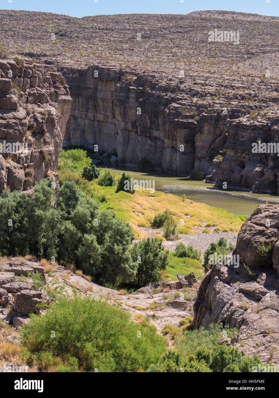Rio Grande River from Hot Springs Canyon Trail, Rio Grande Village, Big ...